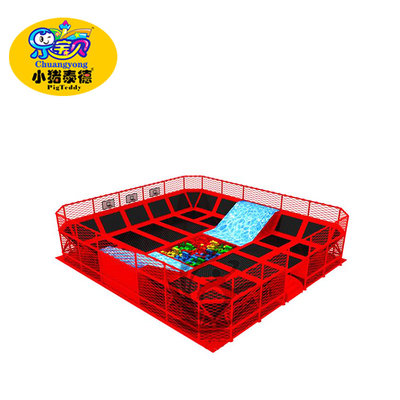 Big Capacity Jump Trampoline Park With Safety Net Fire Resistance