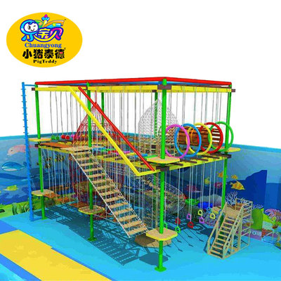 Rope Course Outdoor Playground Equipment Commercial For Shopping Mall / Square