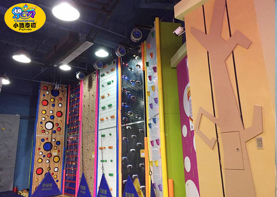 Commercial Indoor Kids Rock Climbing Wall High Strength Steel Frame And Plate