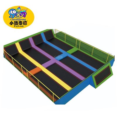 Big Soft Indoor Playground Equipment , Professional Trampoline Children Dumping Theme Park Toys