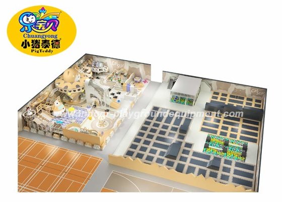 Commercial Jump Trampoline Park With Many Games / Trampoline Indoor Playground