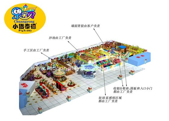 Creative Games Soft Indoor Playground Equipment And Trampoline Customized Color