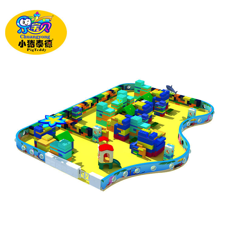 Kids Games Soft Indoor Playground Equipment PVC Foam Wooden Material