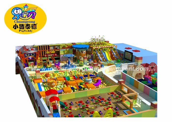 Creative Games Soft Indoor Playground Equipment And Trampoline Customized Color