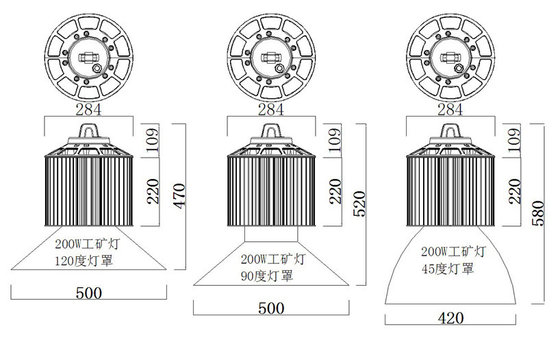 High Power LED High Bay Lights 200W With Environmentally Friendly Lamp