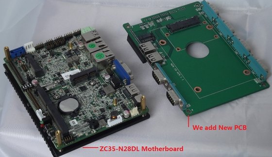 Dual LAN Mini Fanless Industrial PC With 6 COM 4 USB , N2800 Mini Atom PC