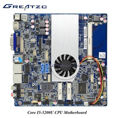 Intel I5 - 5200U Dual Lan Motherboard With INTEL HD5500 GPU 2 SATA DC 12V - 19V Mainboard