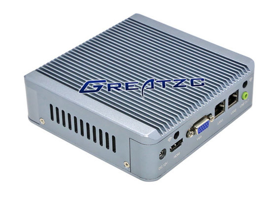 Quad Core CPU J1900 industrial embedded pc , Dual LAN fanless mini computer 4 USB