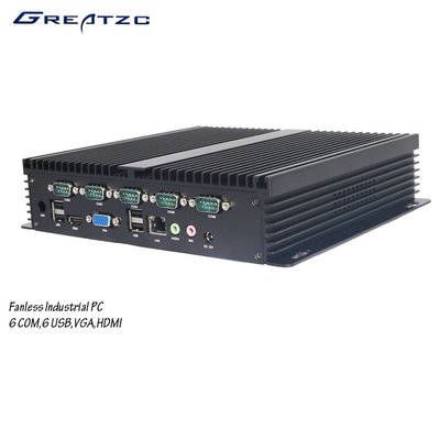 VGA HDMI 6 COM Fanless Industrial Computer Dual Core 1037U CPU Intel HD Graphics