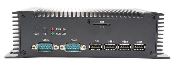 Dual LAN 6 COM Industrial Embedded Computer Fanless Computer Atom N2800 With 6 COM