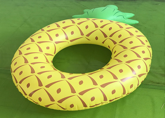 0.3mm PVC Comosus Float Inflatable Swimming Pool Floats Yellow Pineapple Ring Float
