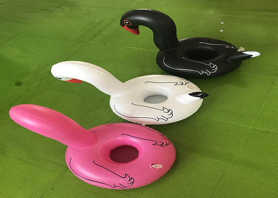 0.25mm PVC Inflatable Cup Holder , 33cm White Swan Drink Holder