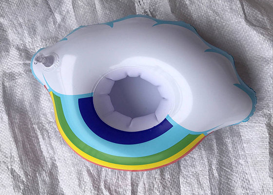 Colorful Inflatable Drink Holder ,  Rainbow Floating Cup Holder for Beer Caster
