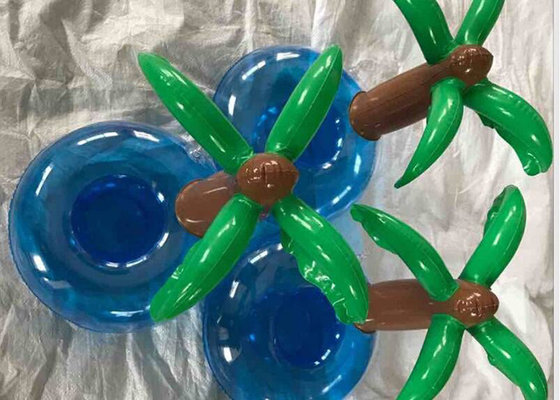 Blue / Green Floating Palm Tree Drink Holder 0.15mm PVC IC-06
