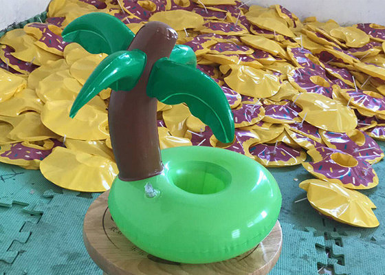 Blue / Green Floating Palm Tree Drink Holder 0.15mm PVC IC-06