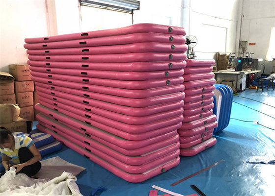 Pink Inflatable Air Track / Air Tumbling Mat for Leisure Centres