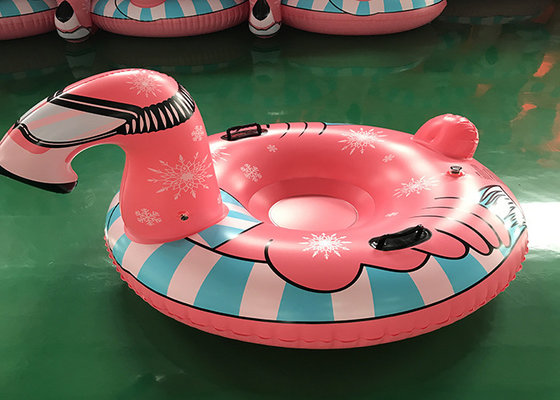 Pink / White Swan Inflatable Snow Tube Snow Skiing Toy 0.6mm PVC