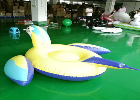 Waterproof Inflatable Pool Floats Yellow Parrot Pool Float 225*210*95cm