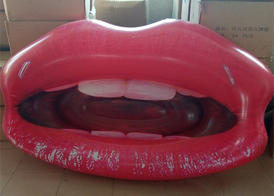 Red Lip Plastic Pool Floats , Swimming Pool Kids Inflatable Float
