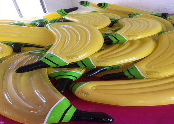 Red / Pink Ride On Float 180x60cms , PVC Yellow Inflatable Banana Pool Toy