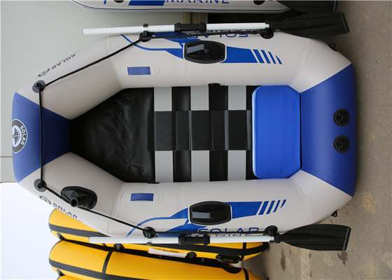 White 0.7mm PVC Inflatable Sea Kayak , Wood Air Deck 2 Person Inflatable Kayak