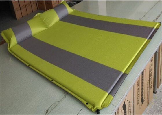 Yellow Nylon Inflatable Camping Sofa , 183cm Air Mattress Couch for Single Person