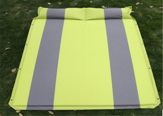 Yellow Nylon Inflatable Camping Sofa , 183cm Air Mattress Couch for Single Person