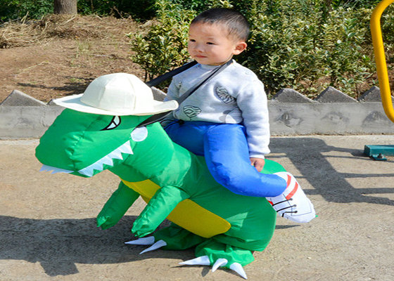 Dinosaur Costume Suit Children'S Inflatable Garden Toys , Green / Yellow Inflatable Baby Toys