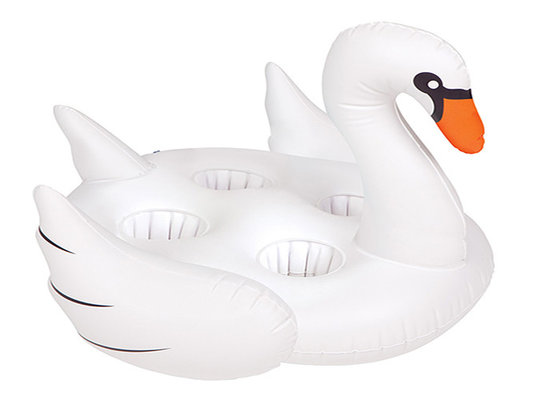 White Swan Inflatable Cup Holder with Four Cup Hole Water Sport Float Toy