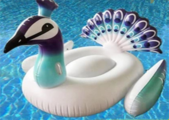 190CM 0.3mm PVC Repeatedly Giant Inflatable Swimming Pool Floats Colorful Peacock Float