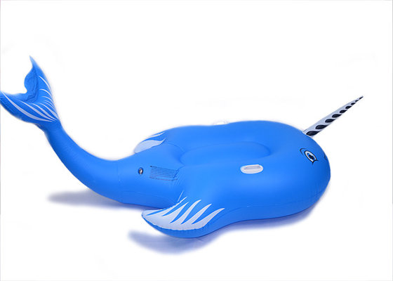 Blue Shark Inflatable Swimming Pool Toys Narwal Pool Buoy 0.25mm PVC Material
