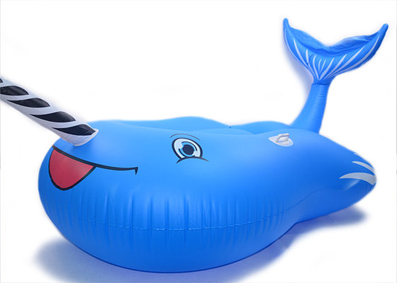 Blue Shark Inflatable Swimming Pool Toys Narwal Pool Buoy 0.25mm PVC Material