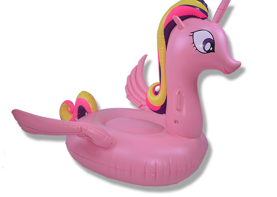0.25mm PVC Printing Inflatable Pool Floats PVC Pink Unicorn Pool Buoy Pattern
