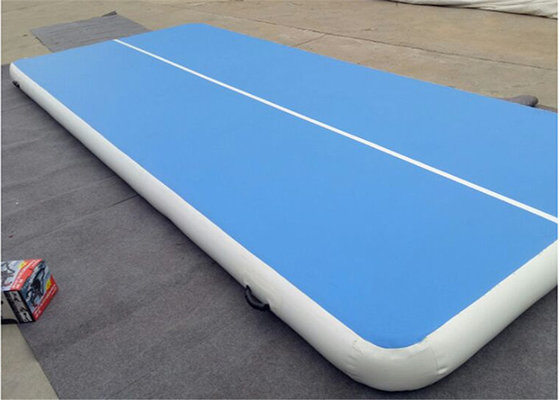 Blue Inflatable Air Track Gymnastics , Double Wall Fabric Air Trak Mat