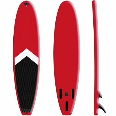 Fashional Red 8ft Soft Top Surfboard , Fishing Paddle Board 15PSI Pressure