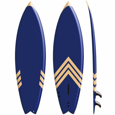 Blue Color High Volume Fish Board Surfboard , Short Surf Board 9LB Net Weight