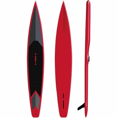 15PSI Pressure Fiberglass SUP Board High Density Red Color For Surfing / Racing