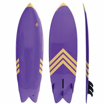 Beautiful Purple 6'5" Fiberglass Short Surfboard SL1075 30ML Volume