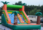 Residential EN71 Inflatable Pool Water Slide Green Jungle With Sprayers , Durable Vinyl