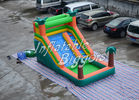 Residential EN71 Inflatable Pool Water Slide Green Jungle With Sprayers , Durable Vinyl
