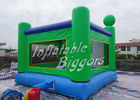 Sponge Bob Commercial Inflatable Bouncers / Green Blue Inflatable Amusement Park