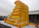 Ice / Fire Orange Inflatable Slide Bouncer Rental For Children Birthday Party