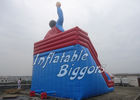 Commercial Grade Kids Inflatable Slides Superman Blue Red For Outdoor Parties