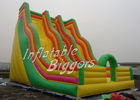 Large Double Lanes Kids Inflatable Slides Yellow , Amusement Park Inflatable