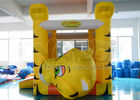Air Jumper Tiger Inflatable Moon Bounce House Yellow For Amusement Park