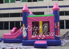 Attractive Pink Childrens Bouncy Castle / Princess Inflatables For Amusement Park