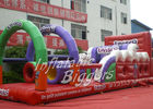 Red PVC Giant Inflatable Backyard Obstacle Course For Outdoor Advertisement