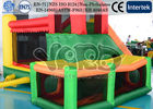 Commercial Jumping Inflatable Bounce House Slide Combo Green PVC With Happy Hop