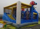 Cartoon Inflatable Combo Jumping Bounce Houses With Slide For Kids
