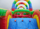 Rainbow Colour PVC Inflatable Obstacle Course For Birthday Party Rental